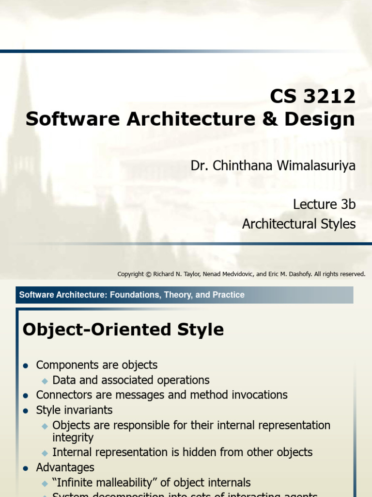 Lecture 3b-Architectural Styles | Download Free PDF | Peer To Peer | Software
