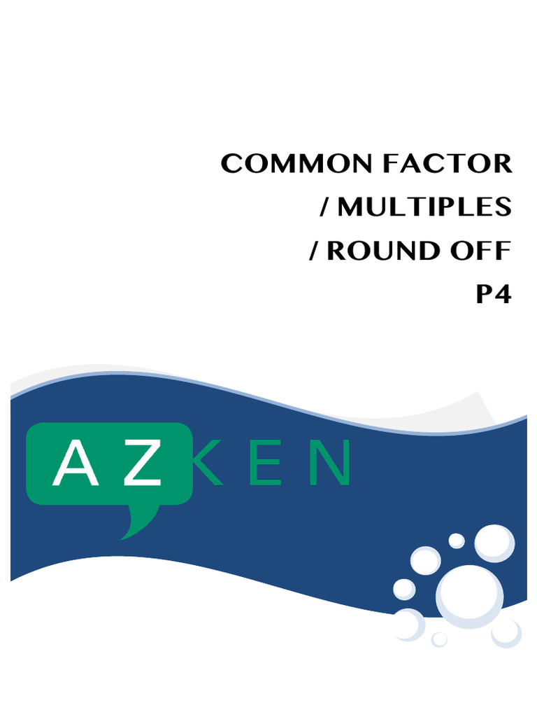 Common Factors, Multiples, Round Off - Worksheet 1 | Download Free PDF ...