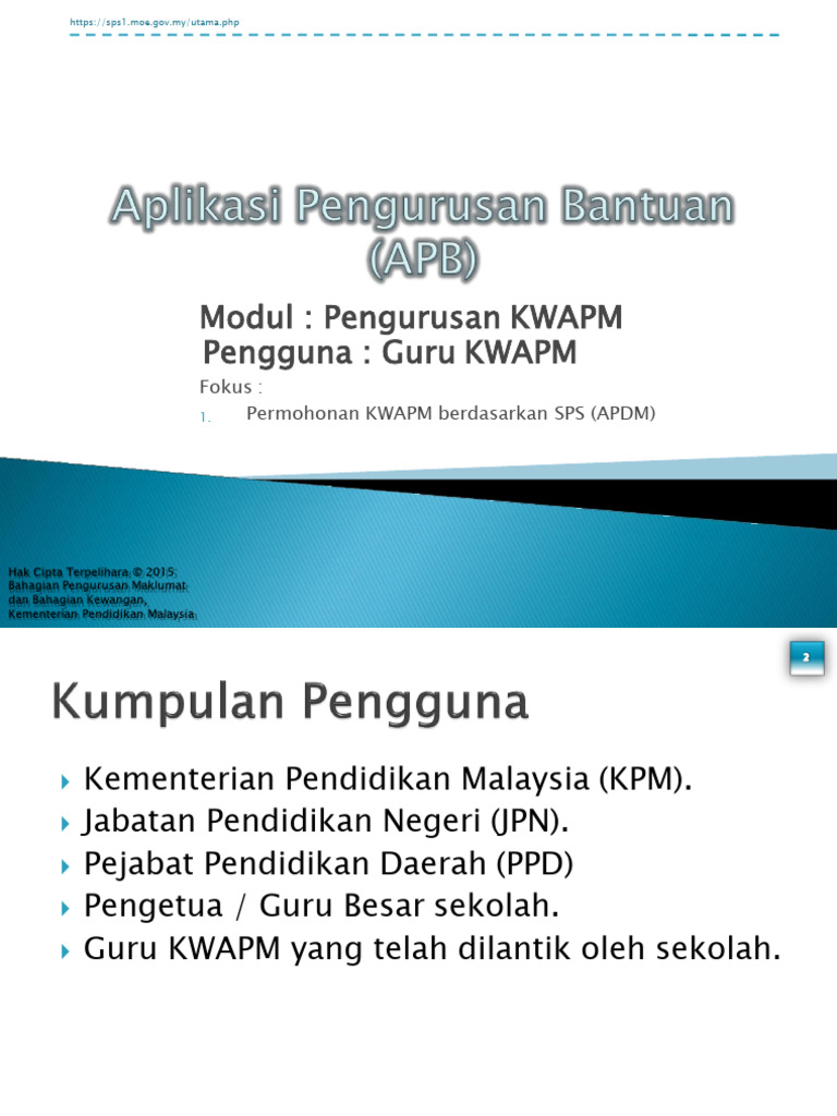 b. Manual Pengguna APB KWAPM - Pemohon KWAPM (Guru KWAPM) | PDF