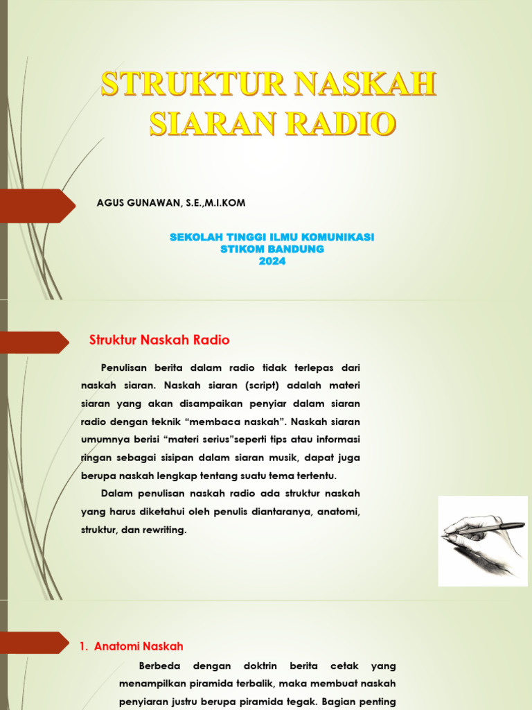 Struktur Naskah Radio | PDF | Kajian Bahasa Asing