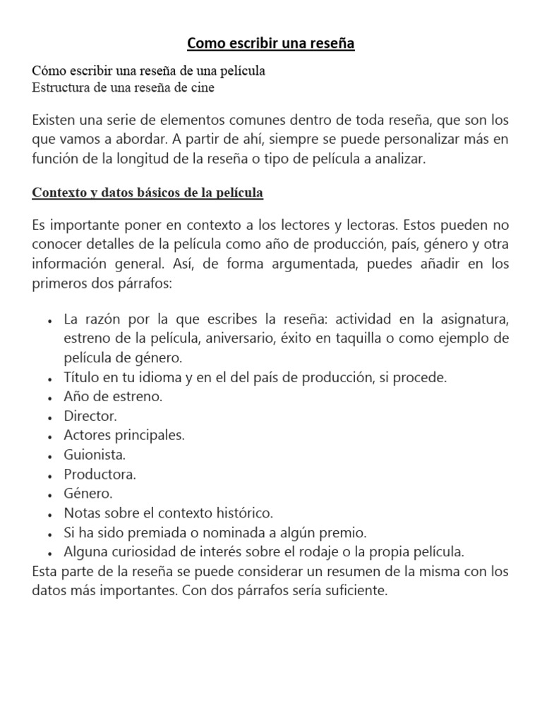 Guía para escribir una reseña efectiva | PDF | Autor | Ensayos