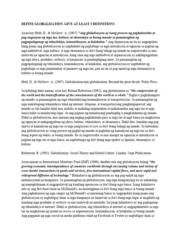 Define Globalization | PDF