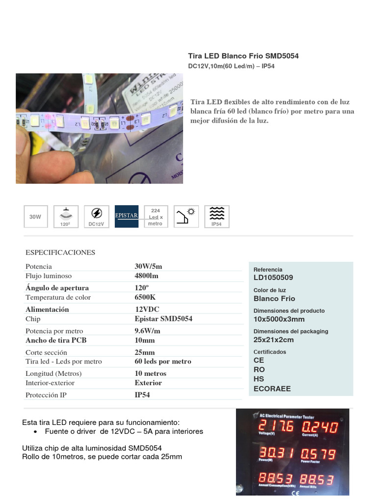 Ficha Tecnica - Luces Led-5054 | PDF