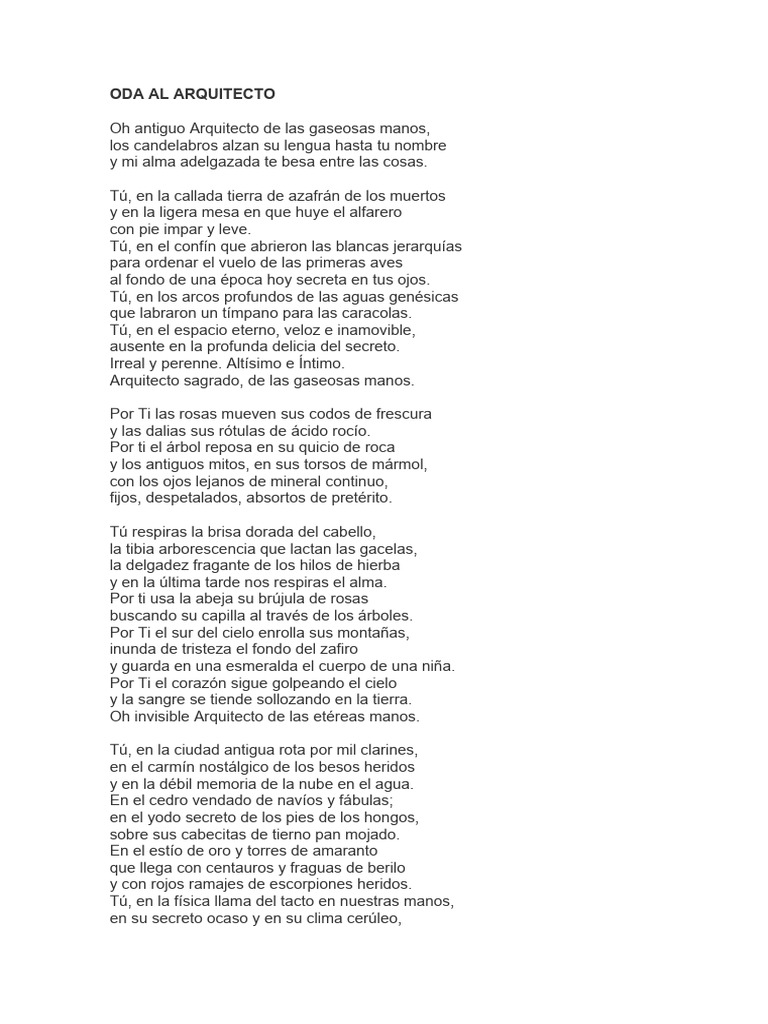 ODA AL ARQUITECTO | PDF