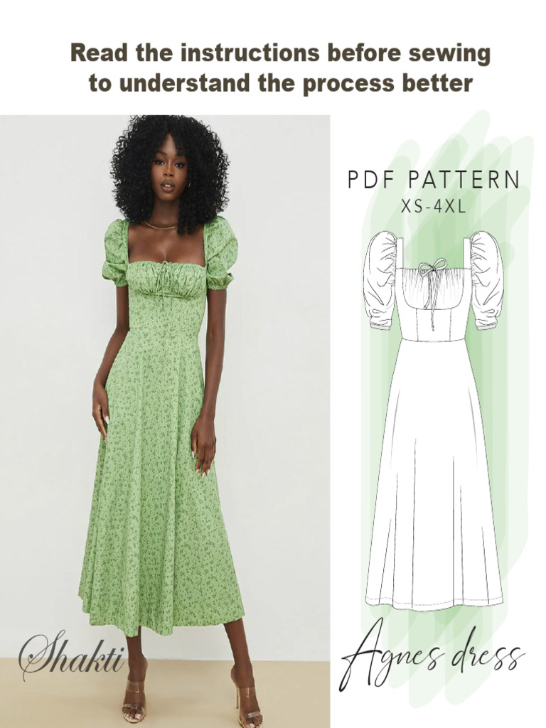Agnes Dress Instructions | PDF | Seam (Sewing) | Clothing