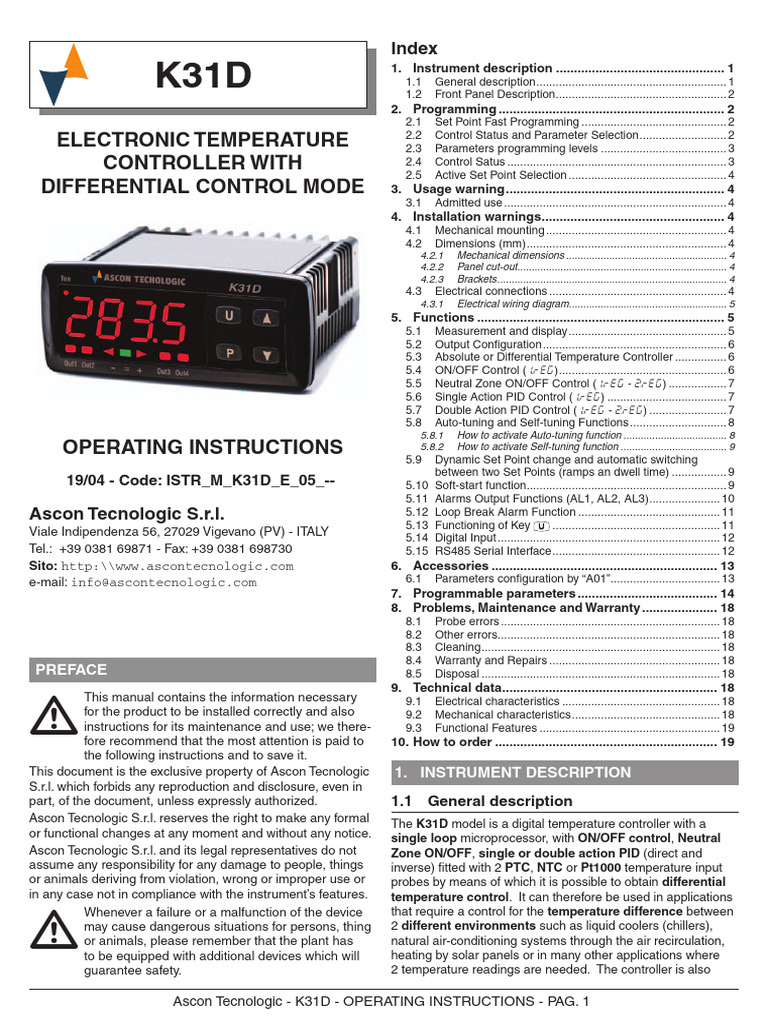 Istr M K31D e 05 | PDF | Parameter (Computer Programming) | Electrical Engineering