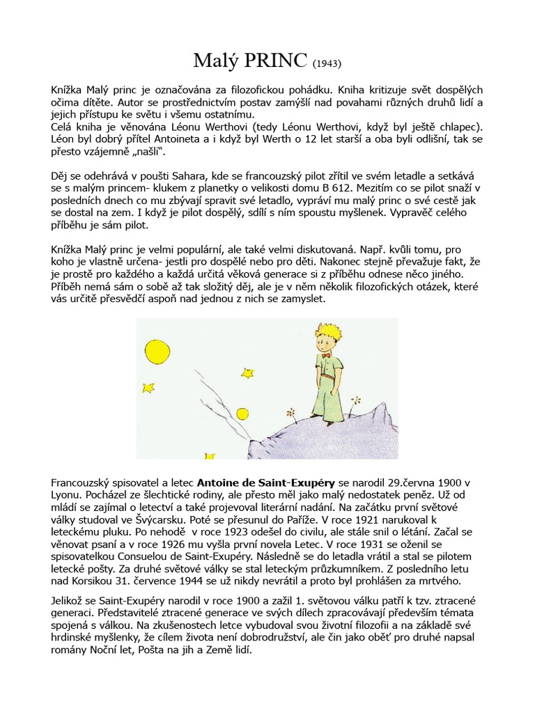 Referát Malý Princ | PDF