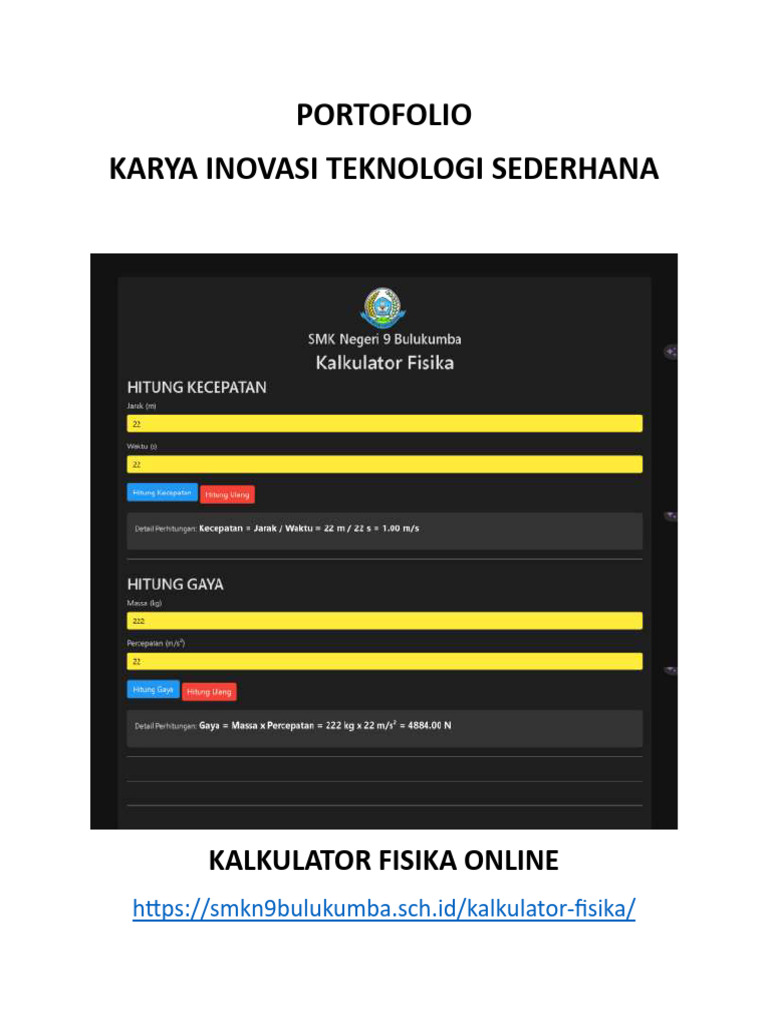 Portofolio Karya Inovasi Teknologi Sederhana | PDF | Bisnis | Seni
