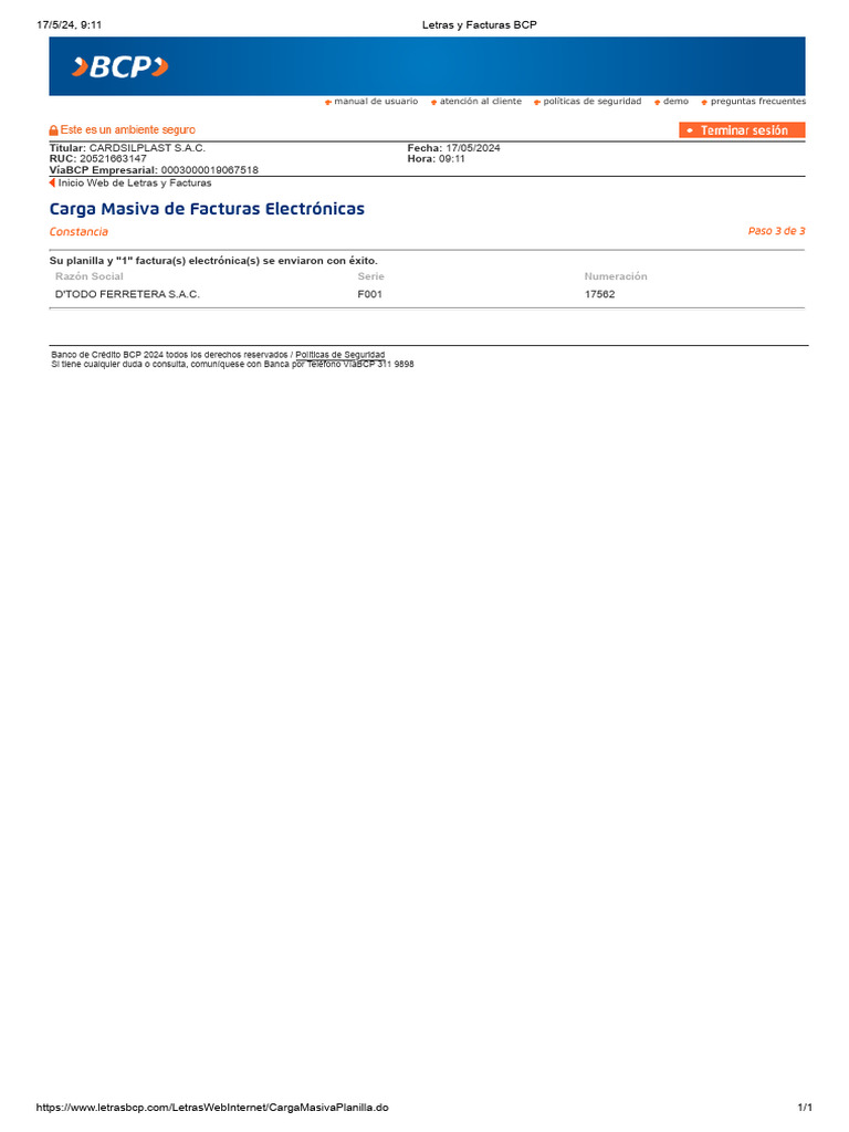 Letras y Facturas BCP | PDF