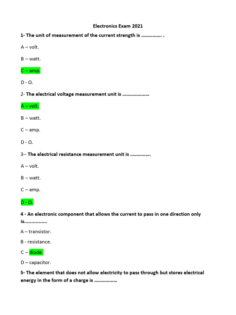 Electronics Exam: Transistors & Measurements | PDF | Bipolar Junction ...
