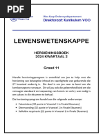Lewenswetenskappe Graad 11 Hersieningsmateriaal Antwoorde Kwartaal 2 - 2024 | PDF