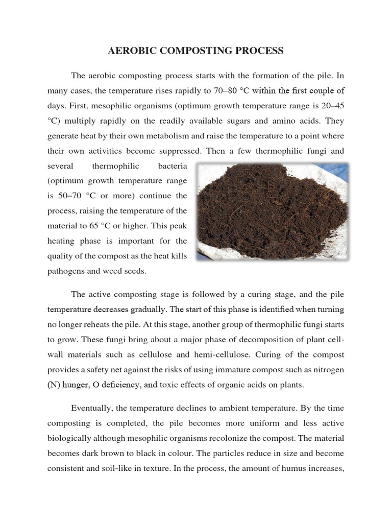 Aerobic Composting Process | PDF | Compost | Biodegradation