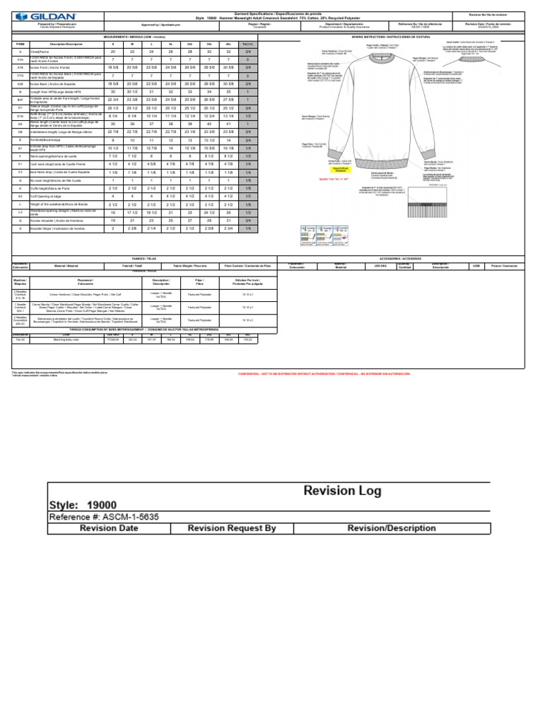001 Garment Specification 19000 04182024 1846 | PDF