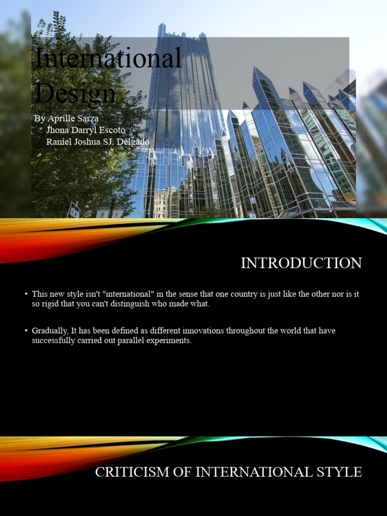 10 International Design Characteristics | PDF | Window | Architectural ...