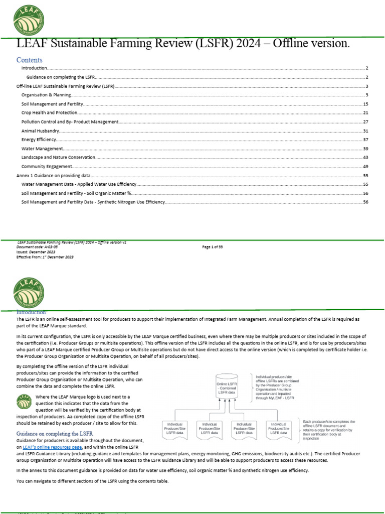 Offline LEAF Sustainable Farming Review 2024 | PDF | Soil | Sustainable ...