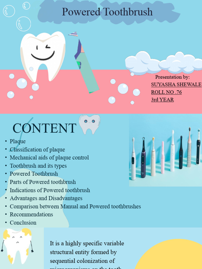 Powered Toothbrush Overview and Benefits | PDF | Toothbrush | Medical ...
