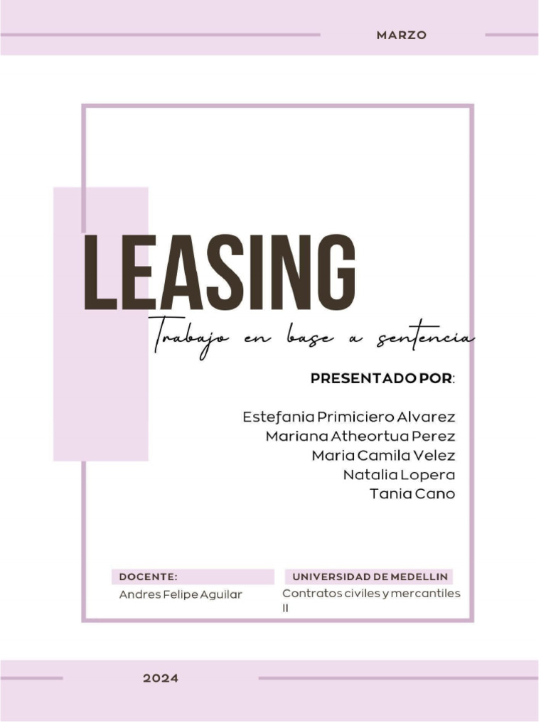 Trabajo Contratos en Base A Sentencia-Leasing-1 | PDF | Justicia | Crimen y violencia