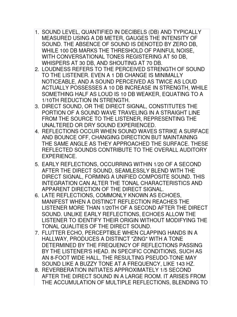 Understanding Sound: Decibels, Reflections, and Acoustics | PDF | Sound ...