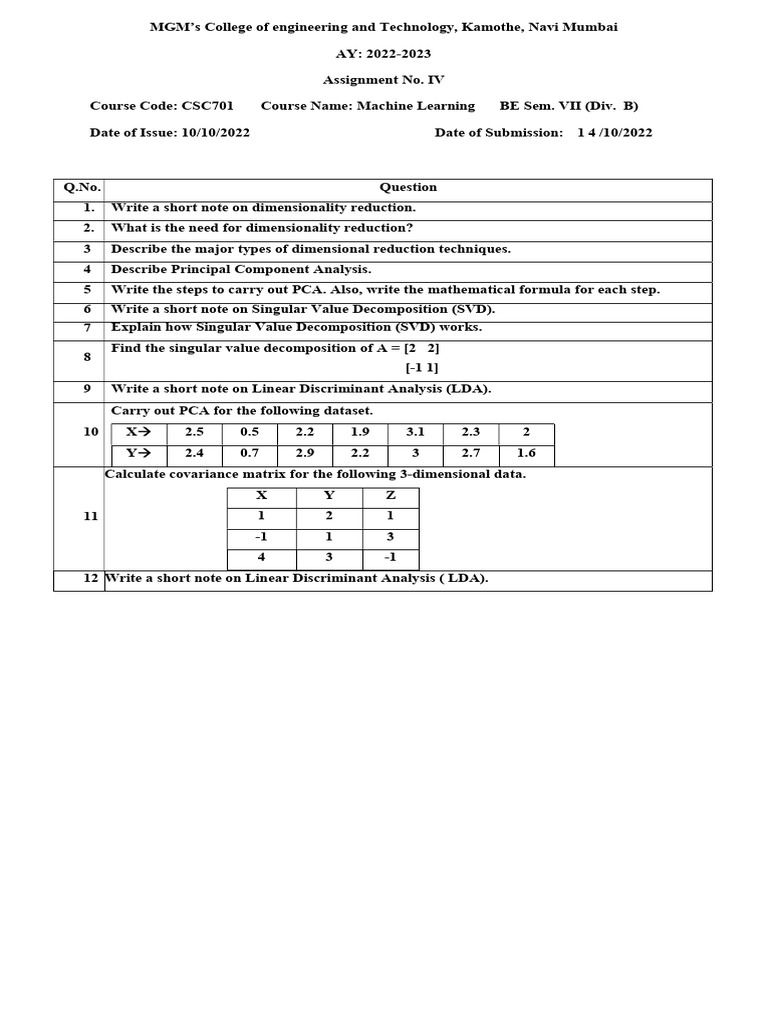 Machine Learning Assignment | PDF