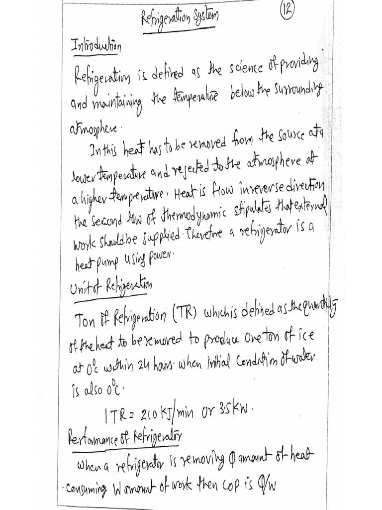 Refrigeration Notes | PDF