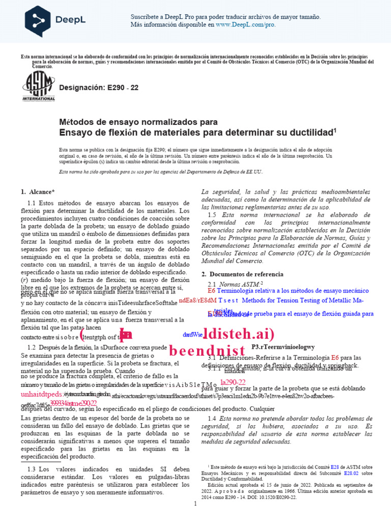 ASTM-E290-22 es-ES | PDF | Laminado (metalmecánica) | Doblar