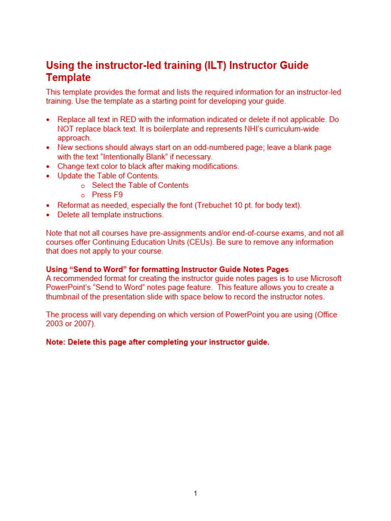 Ilt Instructor Guide | PDF | Microsoft Power Point | Lesson Plan