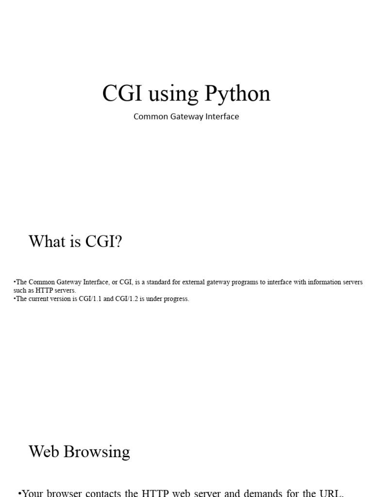 CGI Using Python | Download Free PDF | Web Server | Internet & Web