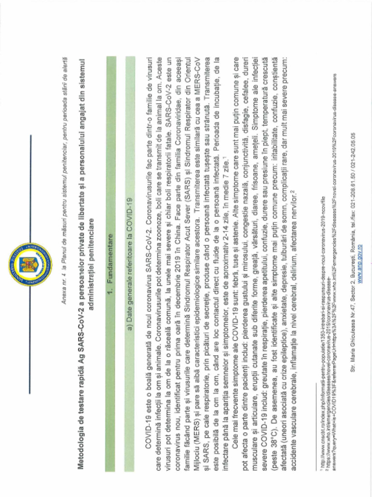 Anexa Nr. 4 - Metodologia de Testare | PDF