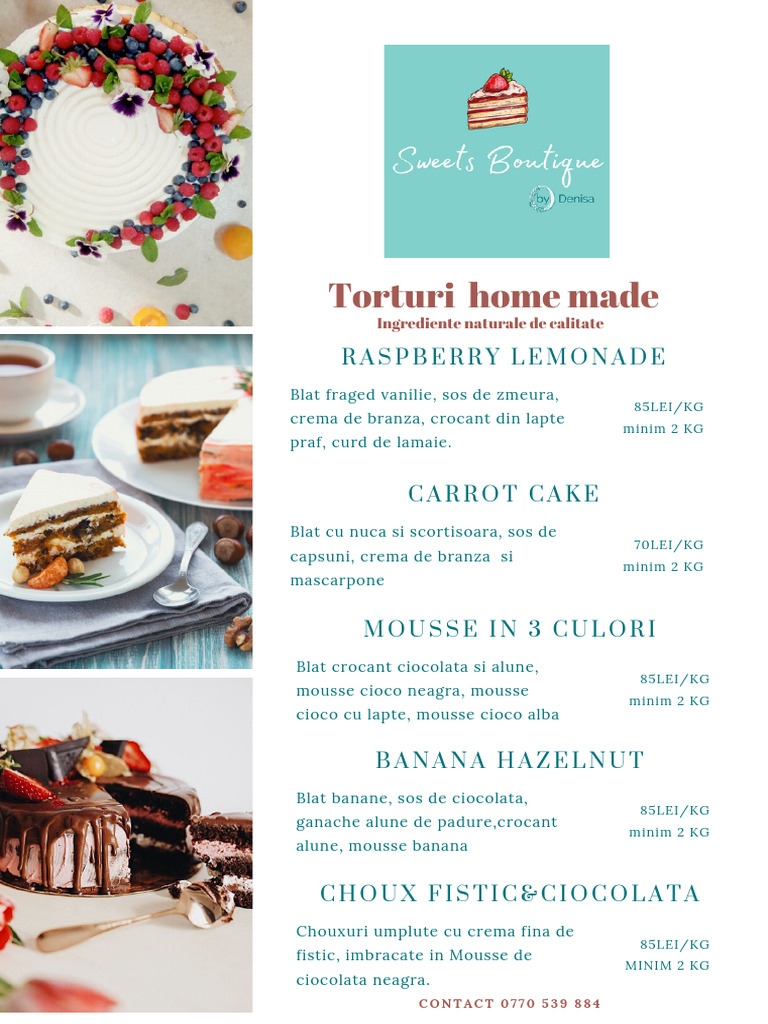 Sweets Boutique Menu | PDF
