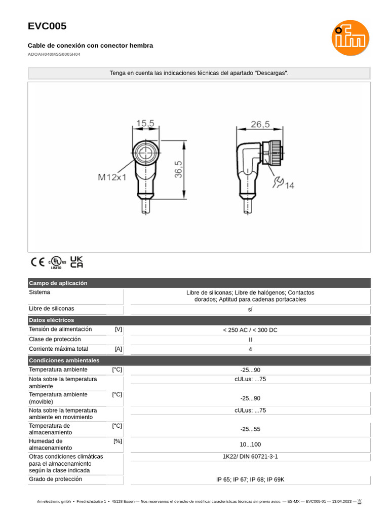 EVC005-01 - ES-MX - DS Cable | PDF | Ingenieria Eléctrica | Electricidad