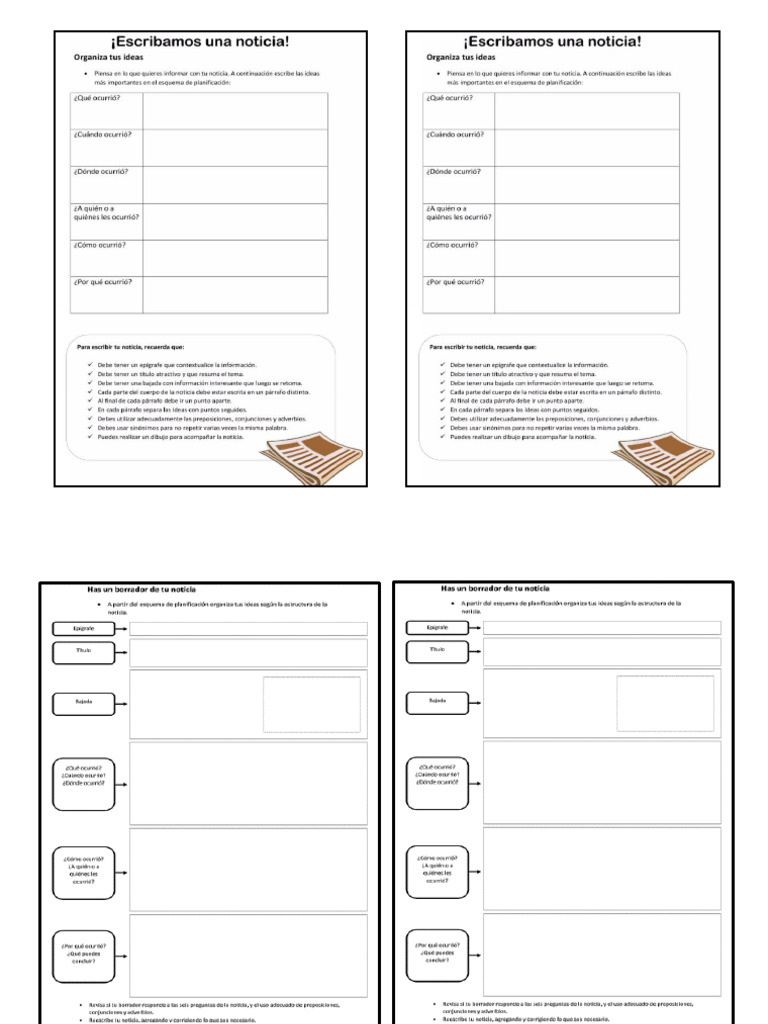 Esquema Escritura Noticia | PDF