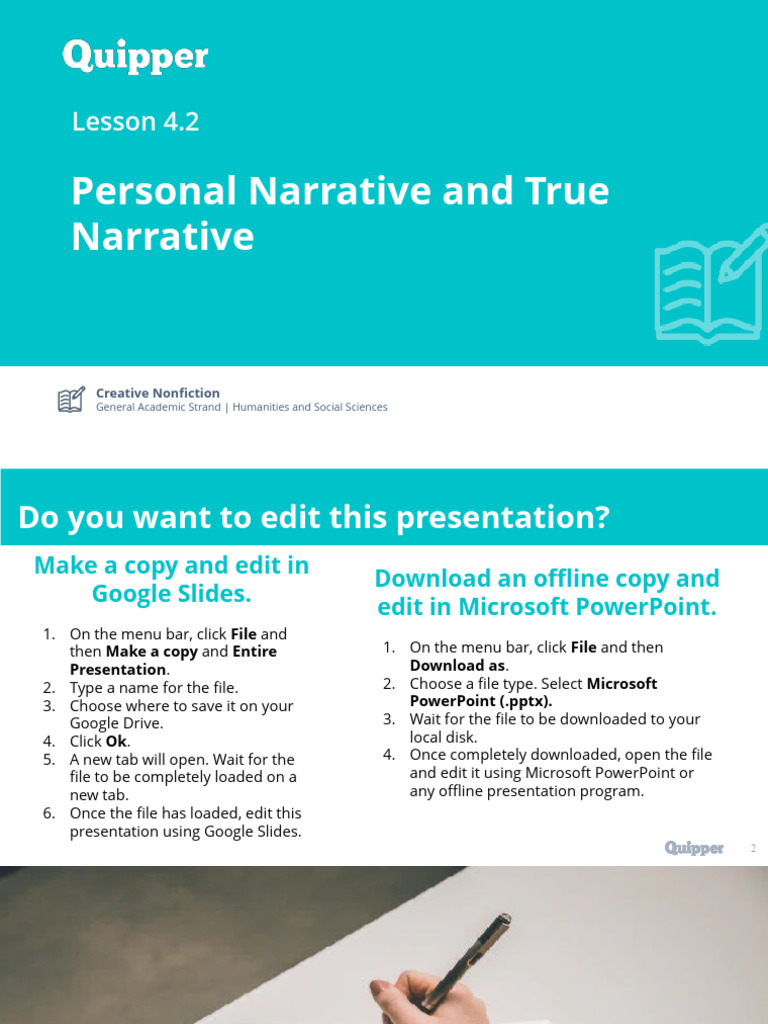 CNF11 12 Q2 0402M PS Personal Narrative and True Narrative | PDF ...