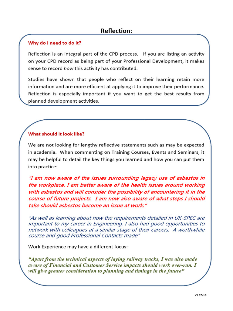 CPD Reflection Guidance V1 018 | PDF | Cognition | Cognitive Science
