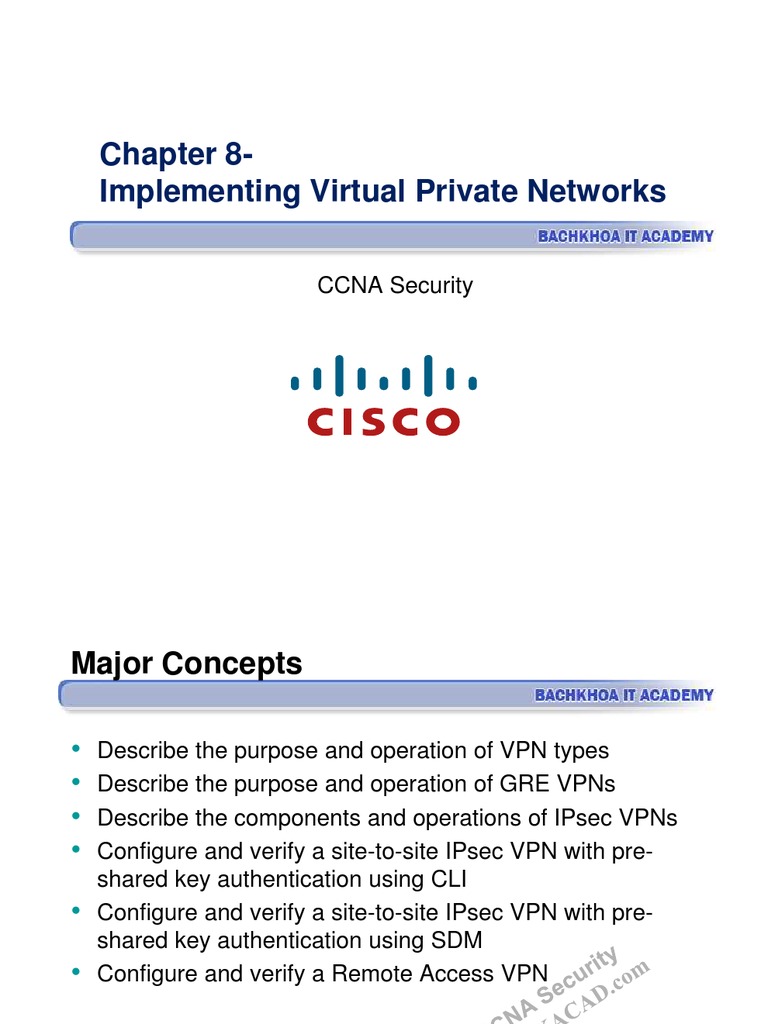 CCNA Security Chapter 8 VPN | PDF | Virtual Private Network | Multiprotocol Label Switching