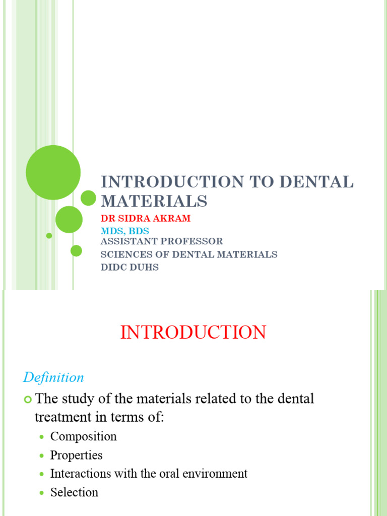 Overview of Dental Materials Science | PDF | Polymers | Dental Material