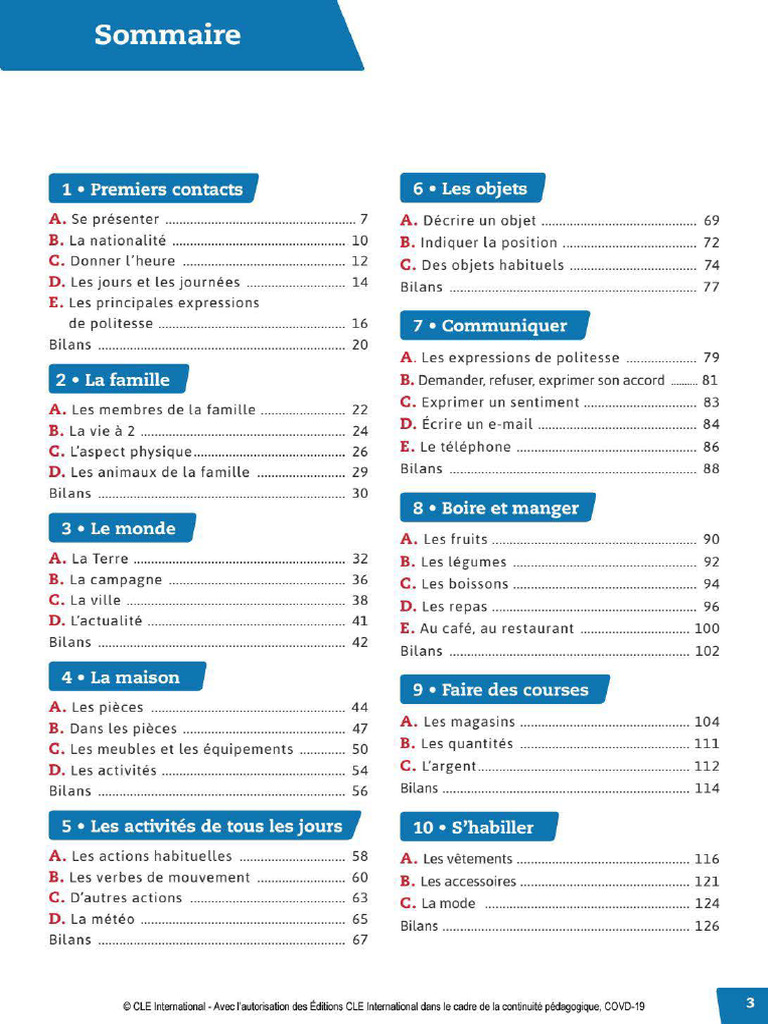 Pratique de la grammaire et vocabulaire A1-A2 | PDF