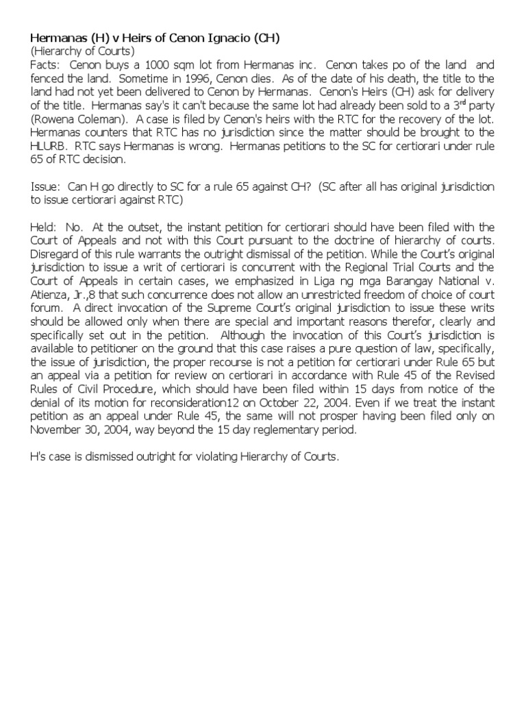 Civpro Case Digests Set 2 | PDF | Certiorari | Jurisdiction