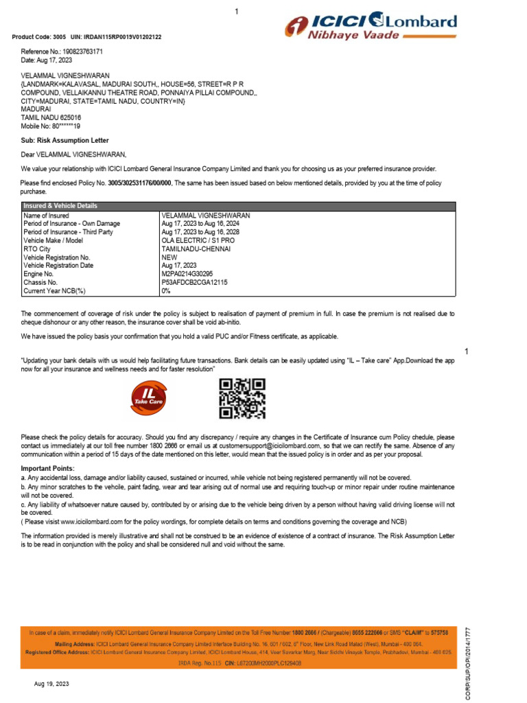 Ola Insurance | PDF | Insurance | Deductible