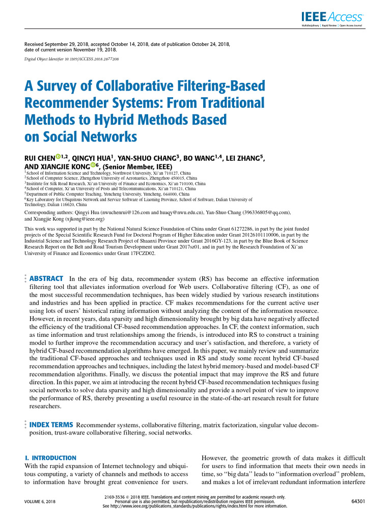 A Survey Of Collaborative Filtering Based Recommender Systems From
