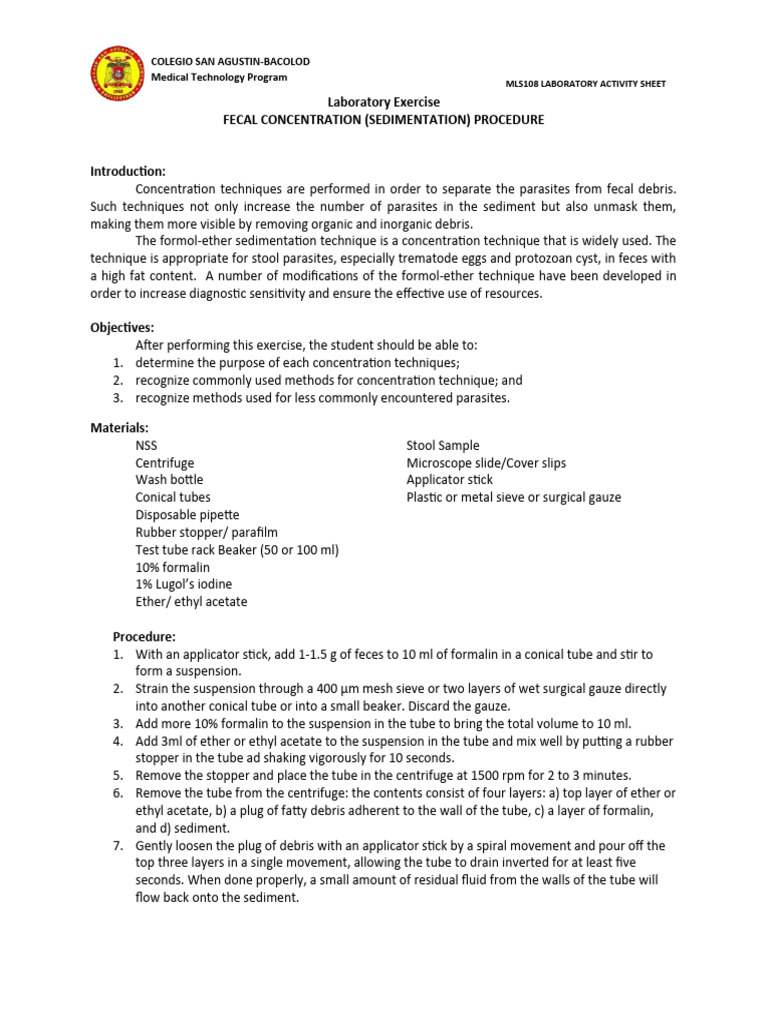 Lab Activity.-Sedimentation | PDF | Centrifuge
