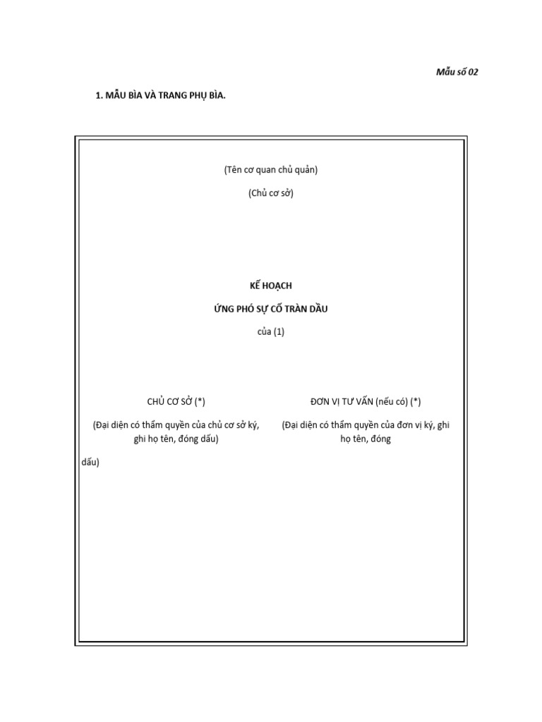 Mau So 2 Ke Hoach Ung Pho Su Co Tran Dau | PDF