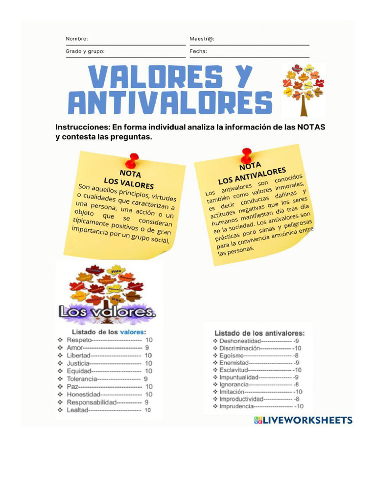 Valores y Antivalores | PDF
