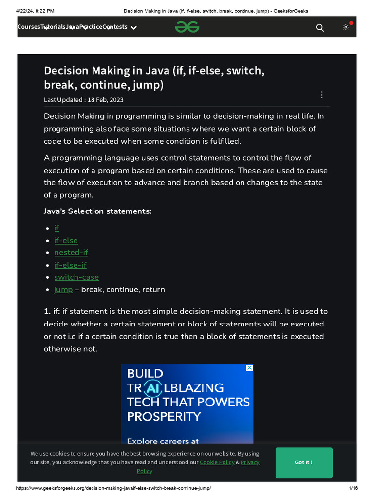 Decision Making in Java (If, If-Else, Switch, Break, Continue, Jump ... Decision Making in Java (If, If-Else, Switch, Break, Continue, Jump ...