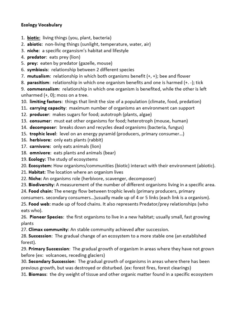 Ecology Notes | PDF | Ecosystem | Food Web