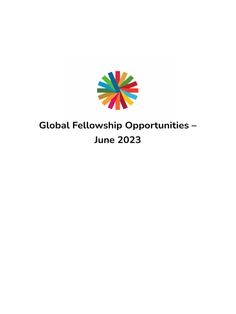 Global Fellowship Opportunities 2023 | PDF | Mentorship | Sustainable ...