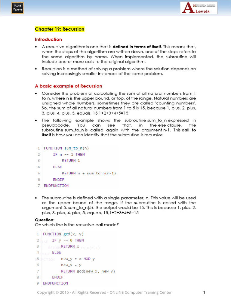 Recursion Pdf Parameter Computer Programming Computer Programming 