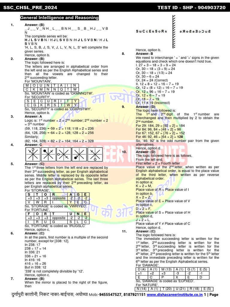 SSC_CHSL_PRE_05(ENG_SOL) | PDF | Mathematics