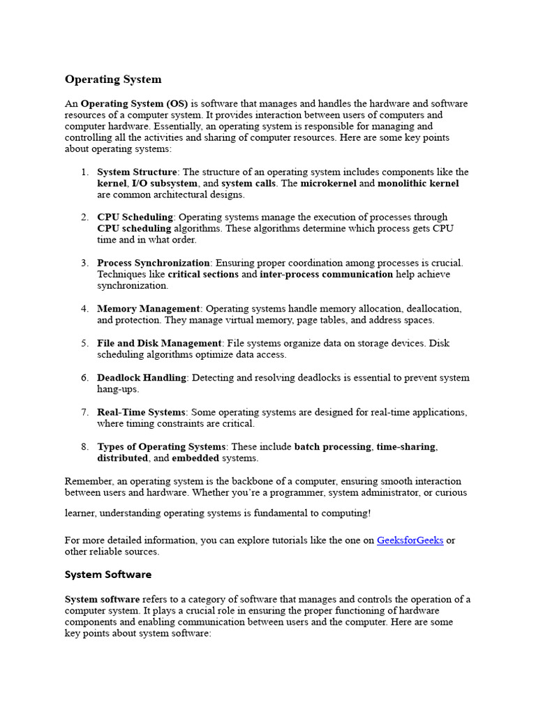 Operating System | PDF | Operating System | Process (Computing)