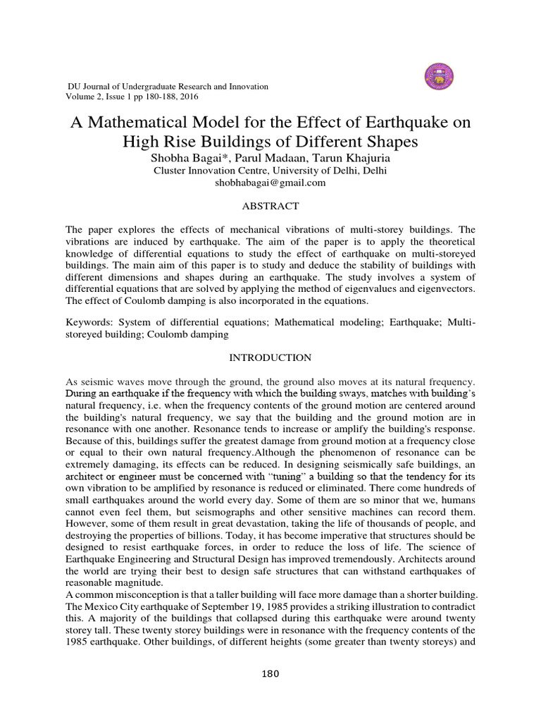 Mathematical Model Earthquake Download Free Pdf Resonance Oscillation