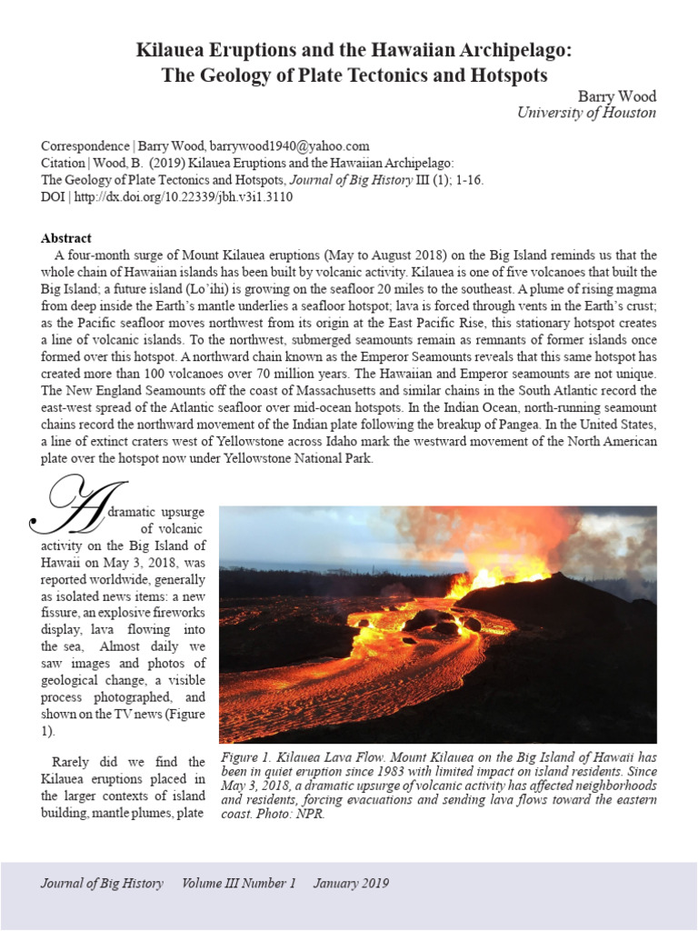 Geology of Hawaiian Hotspots | PDF | Volcano | Plate Tectonics